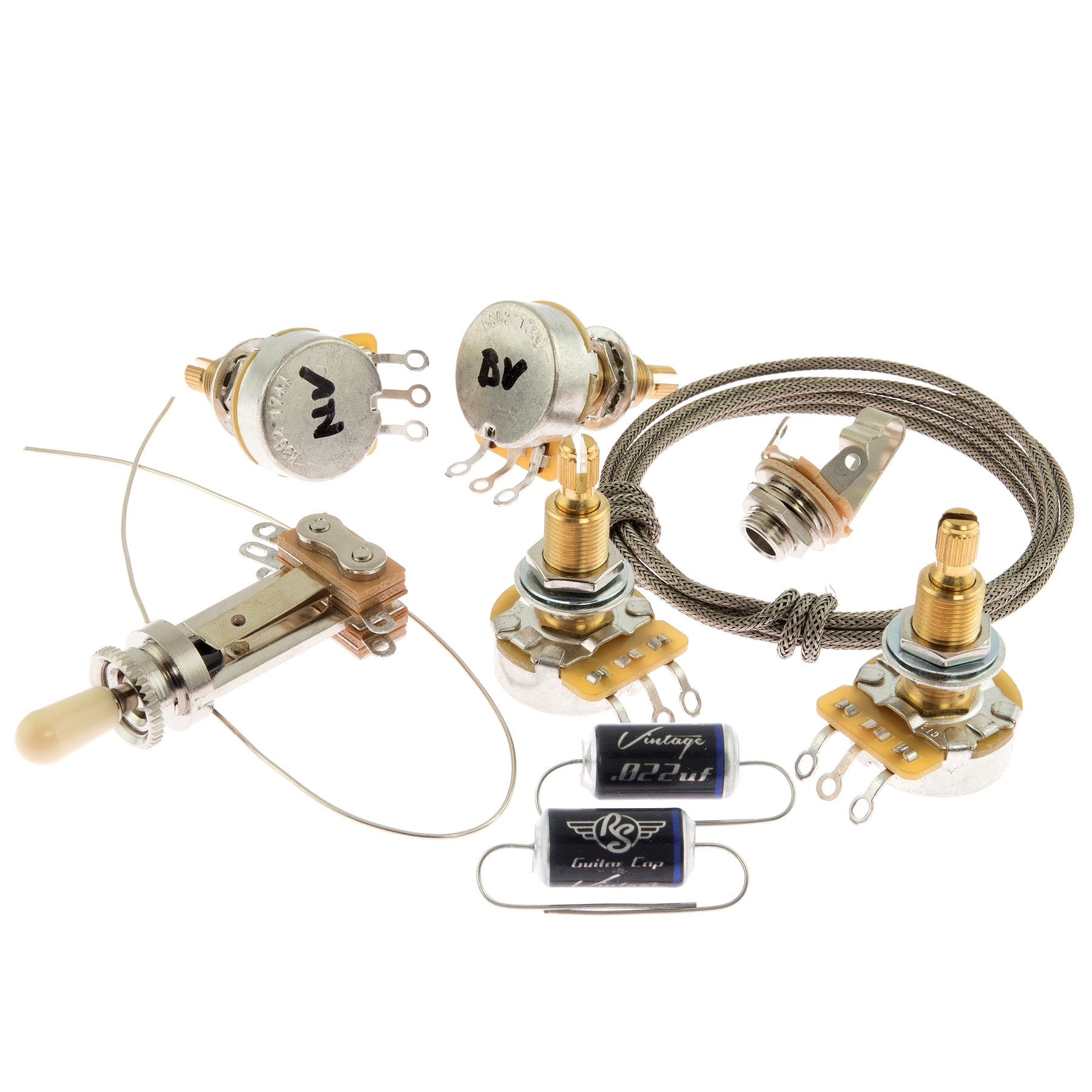 Complete Vintage Electronics Upgrade Kit - Long Shaft :: Charles Guitars