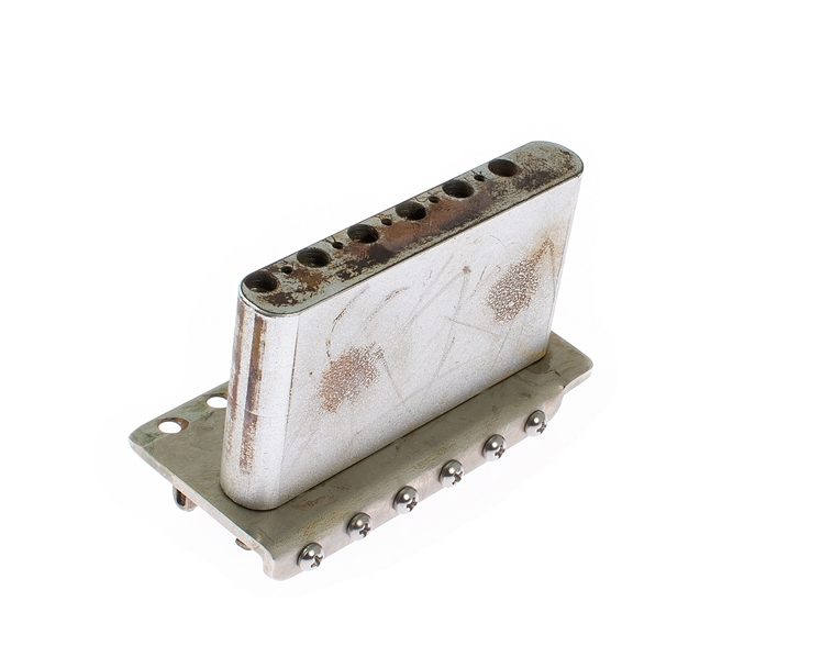 Callaham Vintage Strat Bridge Kit Left EX Aged Finish :: Charles Guitars