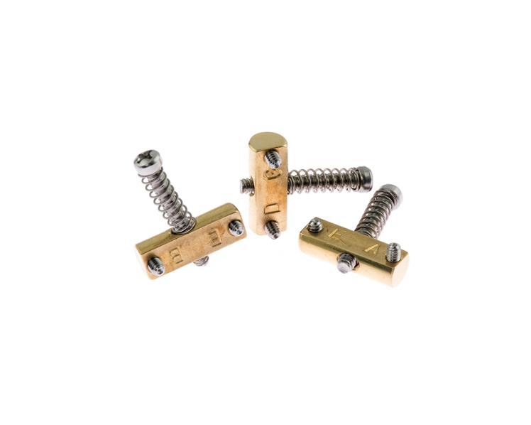 Callaham Tele Saddles, Slant Compensated, Brass :: Charles Guitars