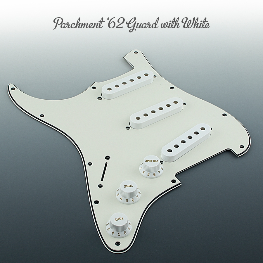 S Type '62 Wide Bevel Parchment Pickguard LEFTY :: Charles Guitars
