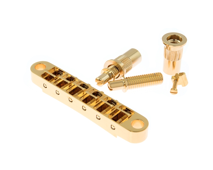 ABM 2506C Bell Brass Big Stud Epiphone Gold Bridge Kit :: Charles Guitars
